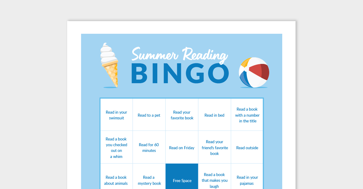 Summer Reading Bingo Challenge